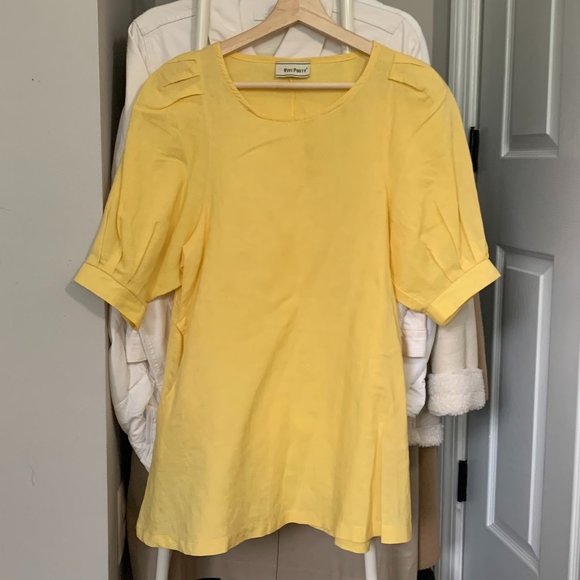 Vivi Party | Tops | Vintage Yellow Linen Tunic | Poshmark
